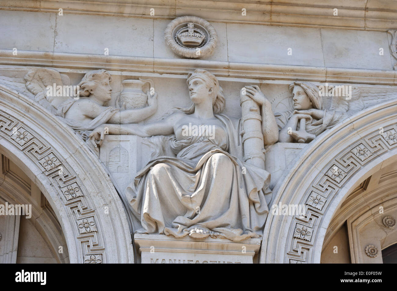 Decorative sculptures illustrates Home and Colonial concerns on the ...