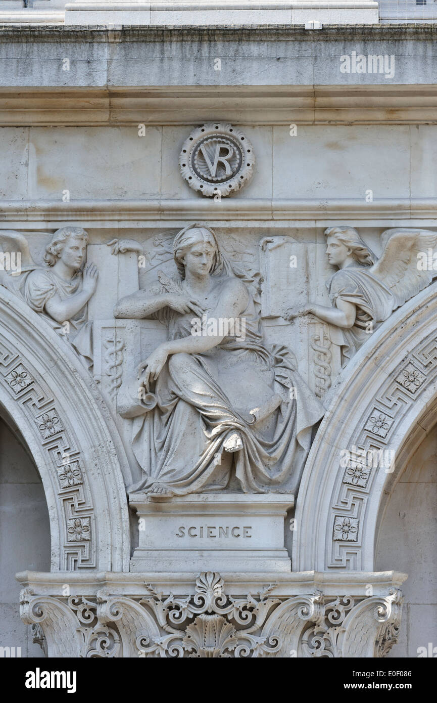 Decorative sculptures illustrates Home and Colonial concerns on the ...