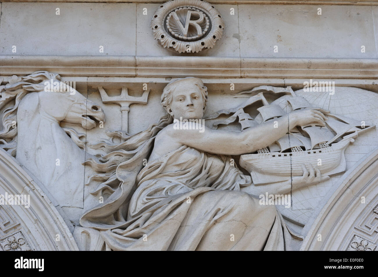 Decorative sculptures illustrates Home and Colonial concerns on the ...