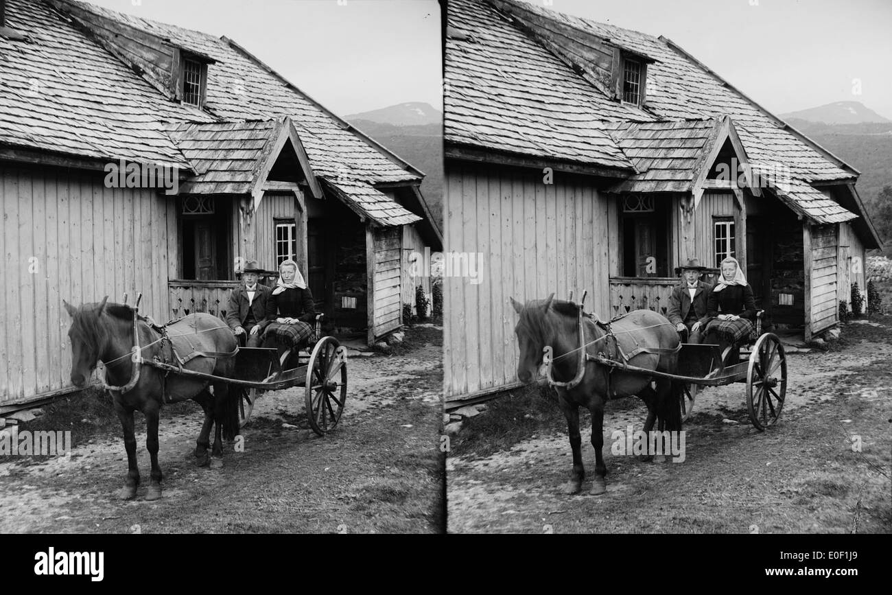 A photograph from around 1888-1905 showing a traditional farmstead in ...