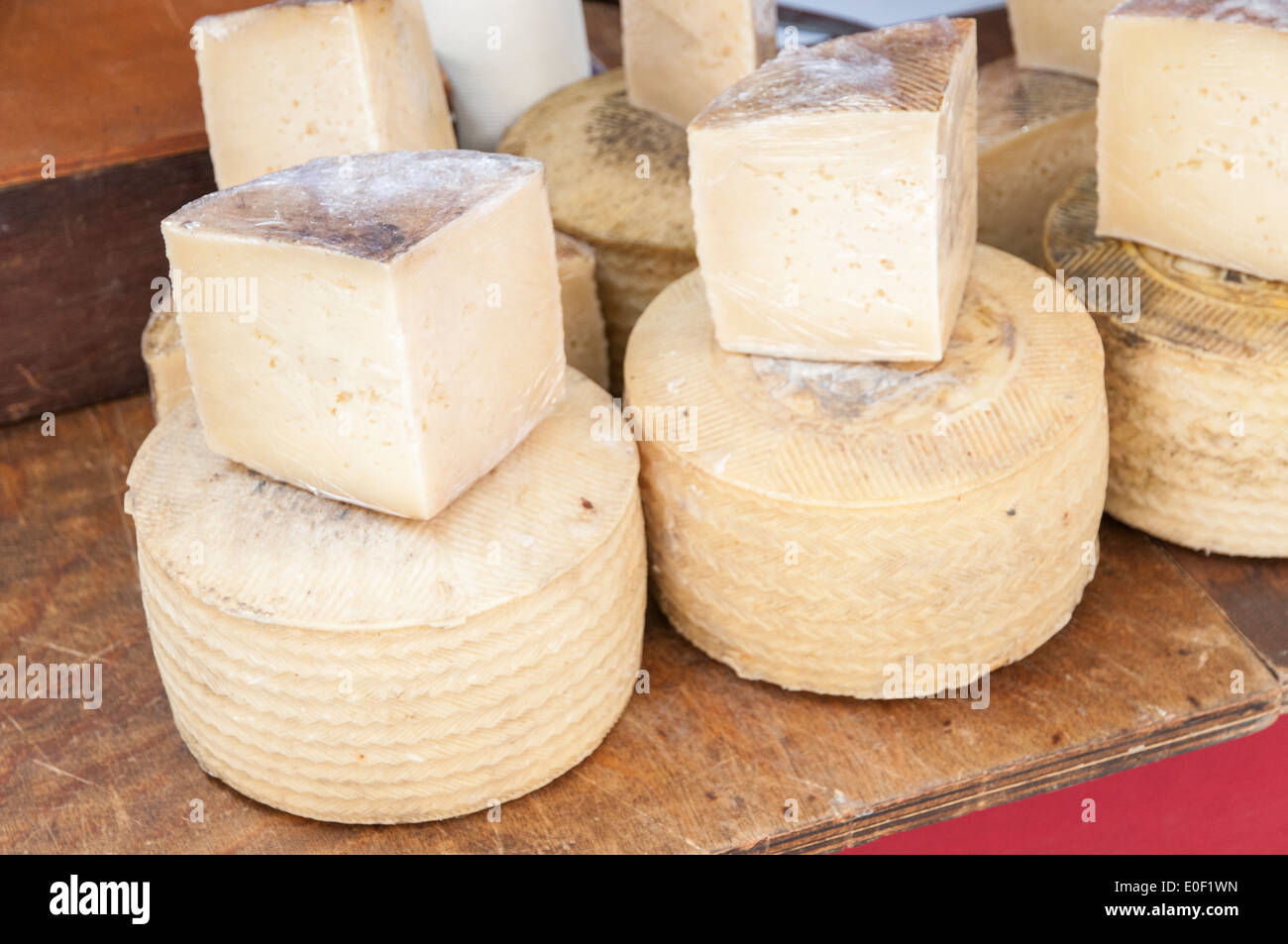 cheese exhibition where you can try several varieties Stock Photo - Alamy