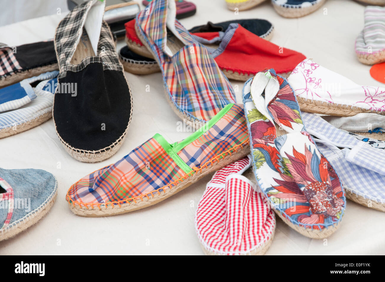 Summer shoes of different shapes and colors Stock Photo - Alamy