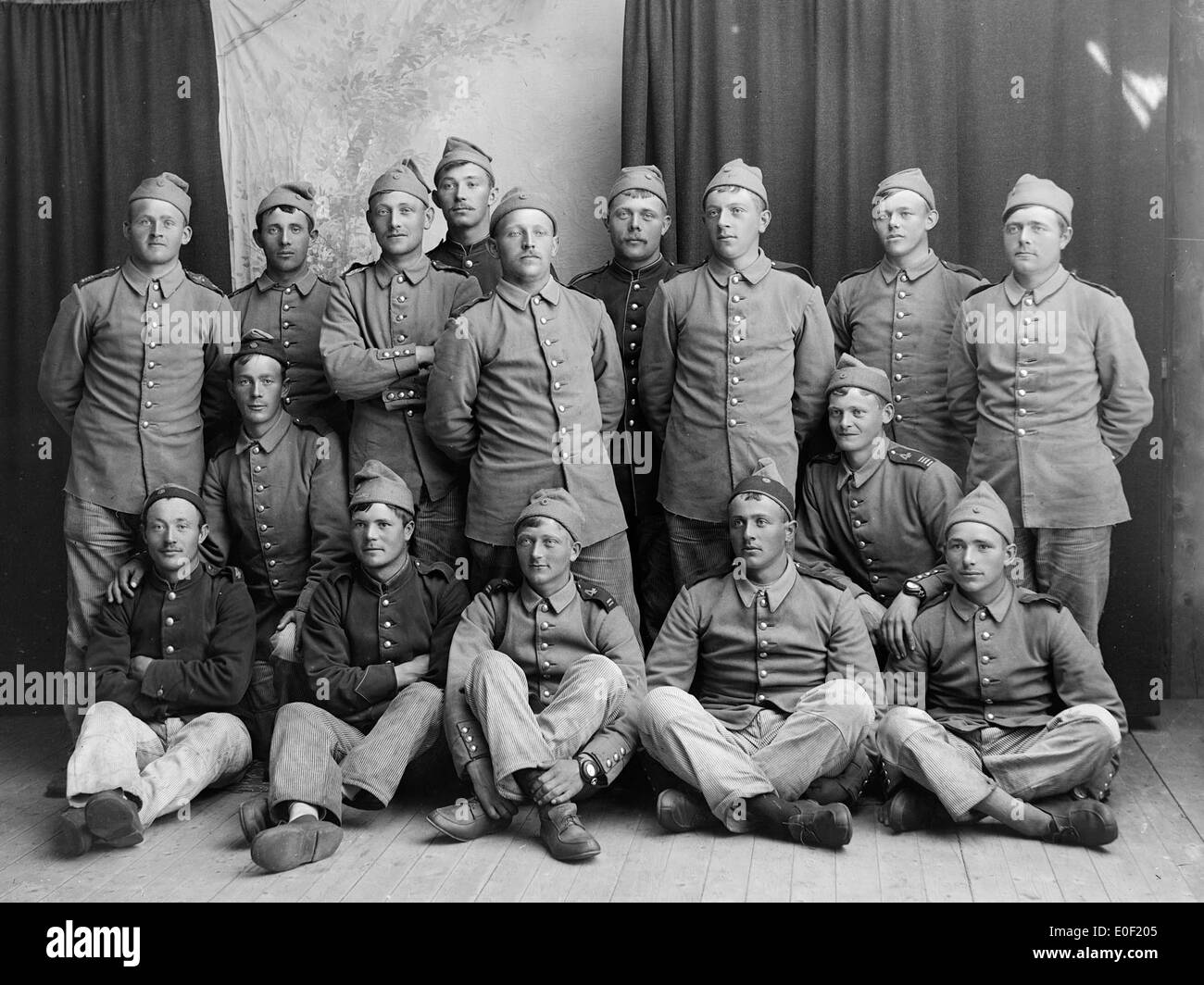 Group of individuals in historical military uniforms hi-res stock ...