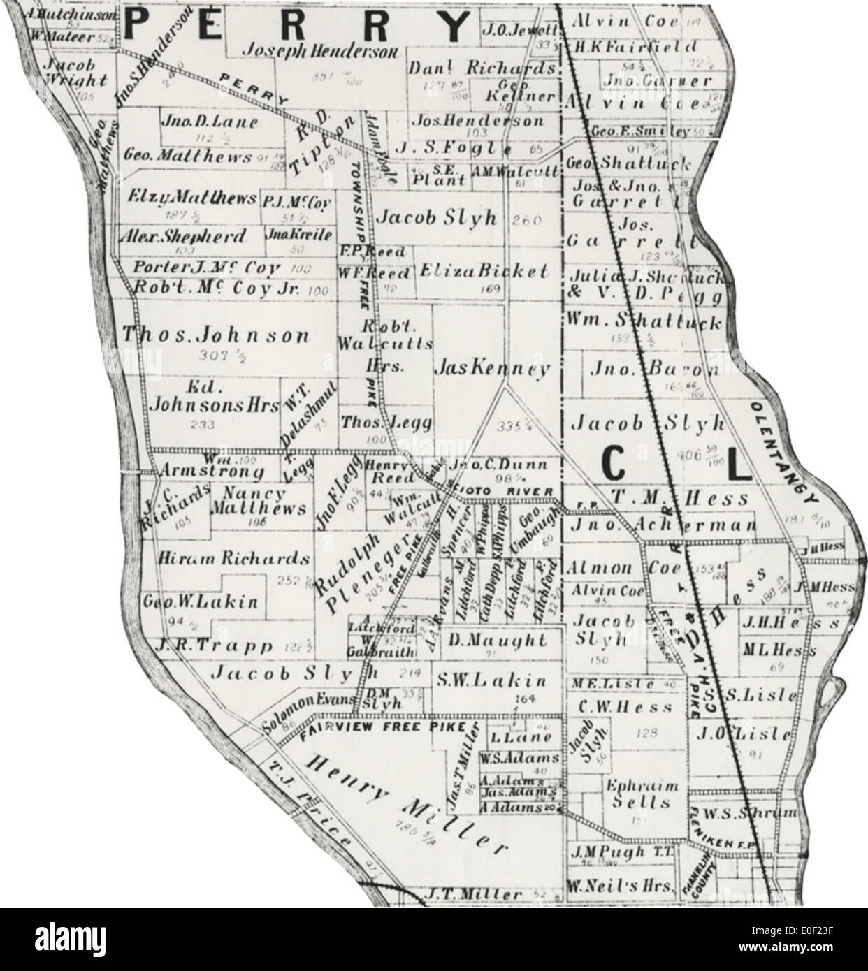 Franklin county map hi-res stock photography and images - Alamy