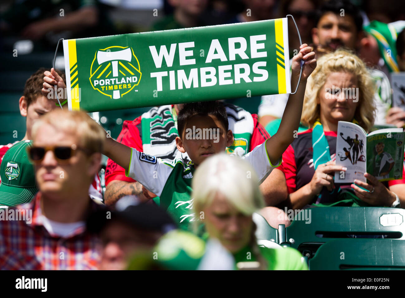 Portland, USA. 11th May, 2014. Timbers fans before the game. The ...