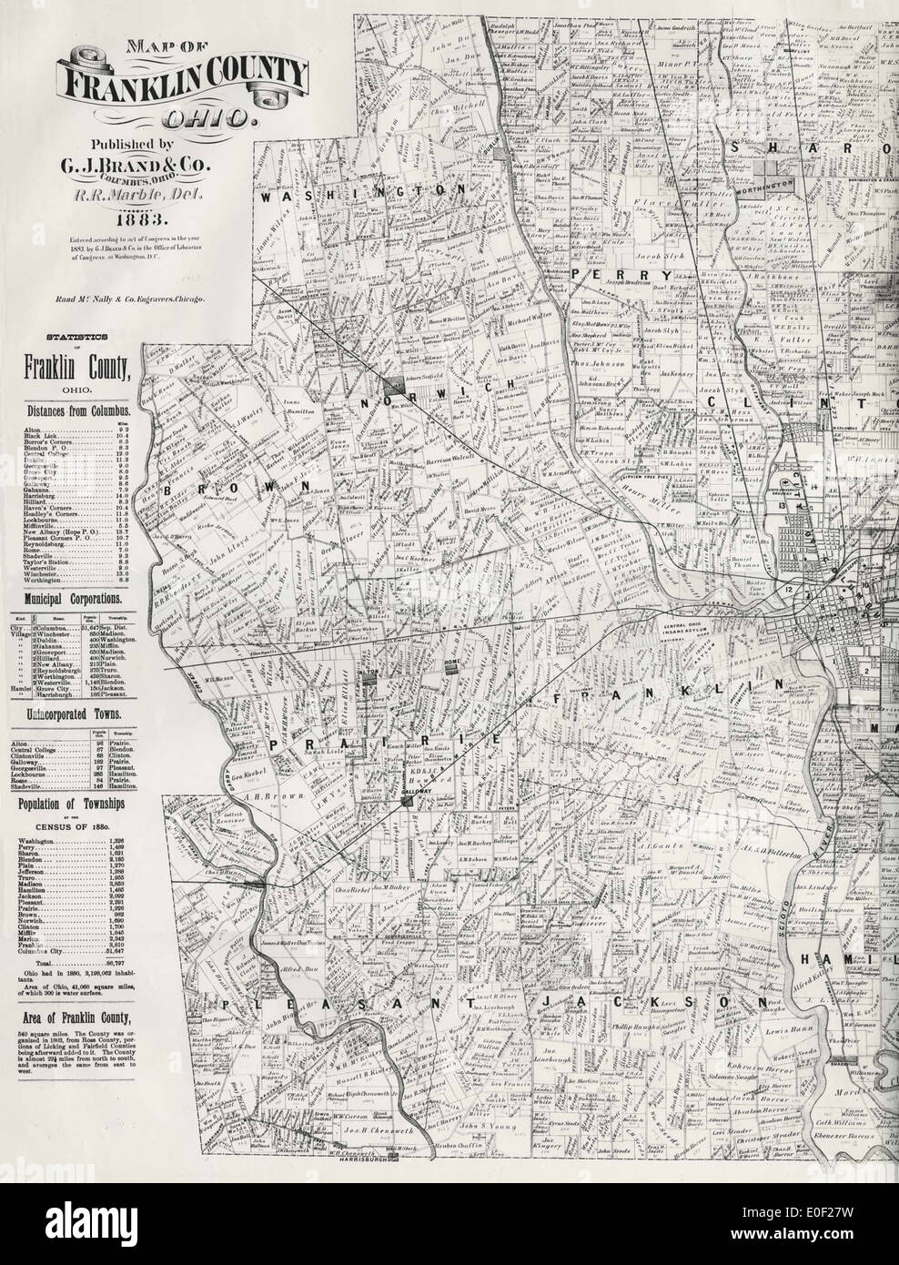 Franklin county map hi-res stock photography and images - Alamy