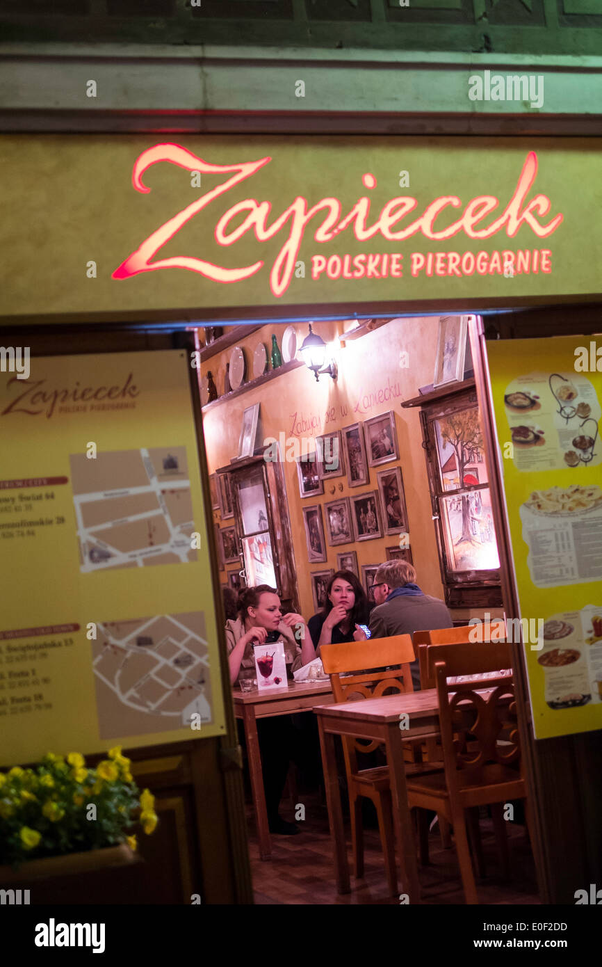 Polish restaurant night bar night out eating food Stock Photo - Alamy