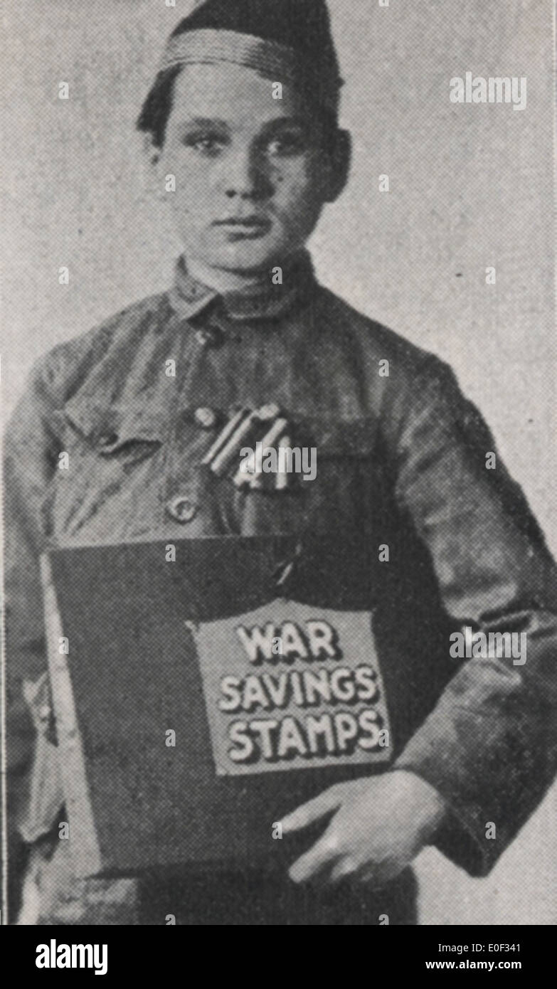 This portrait shows Edward Sawyer, a Boy Scout in 1918, a snapshot of ...