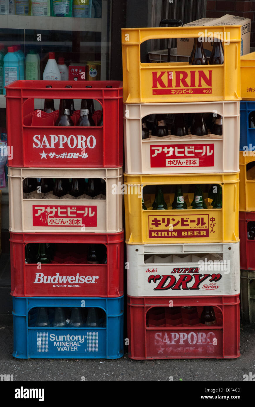 Bottle racks in Shimokitazawa, Tokyo, Japan Stock Photo - Alamy