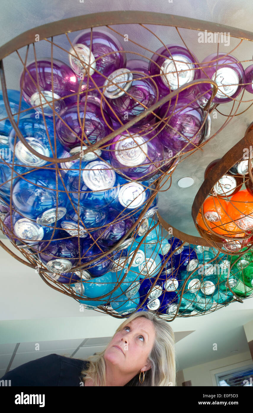 A blown glass installation by local artist glassblower Stock Photo - Alamy