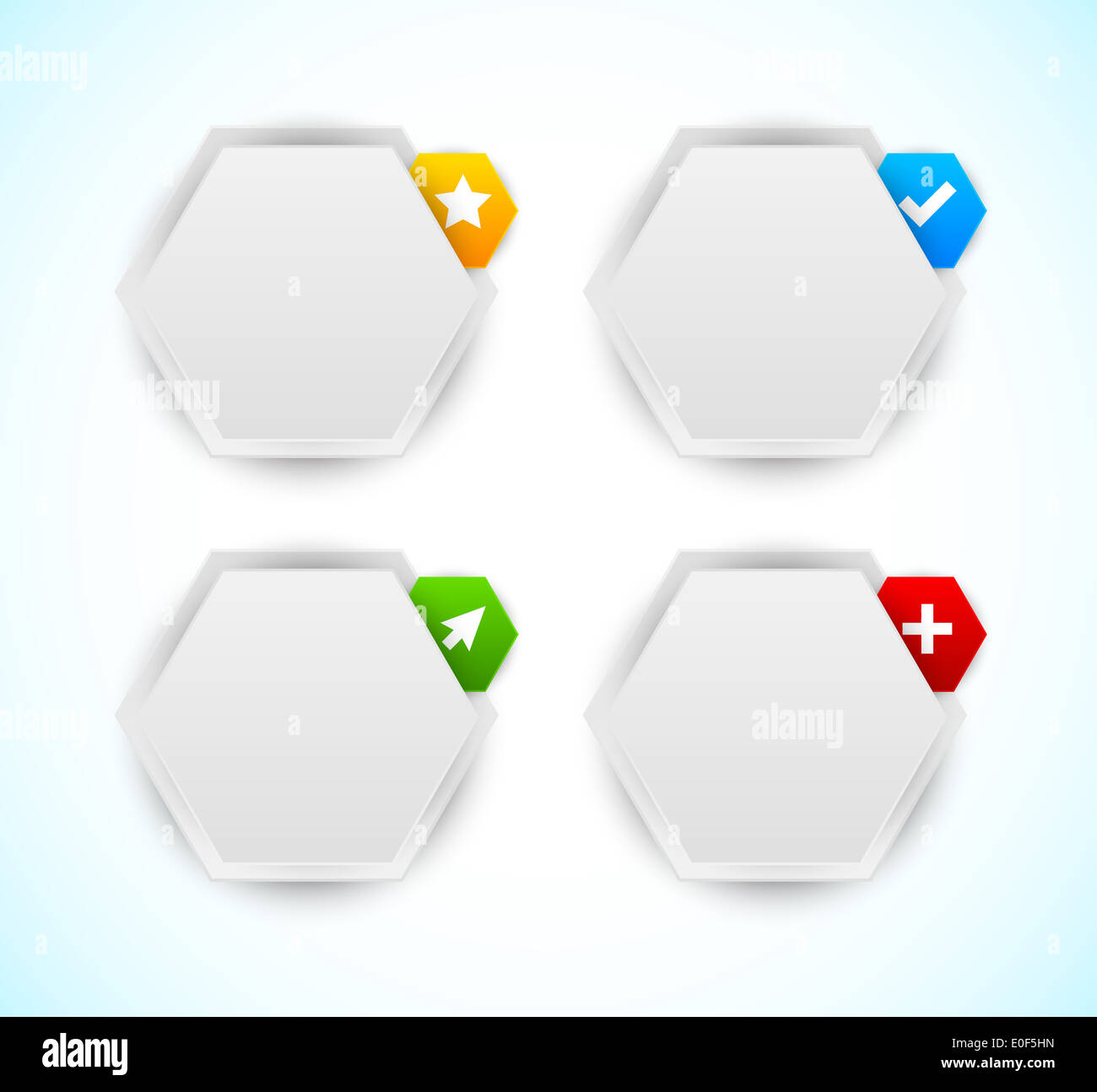 Set of design elements. Hexagons Stock Photo - Alamy