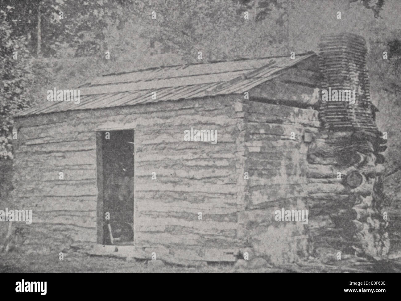 A photo of an early settler's cabin in Central Ohio, representing the ...