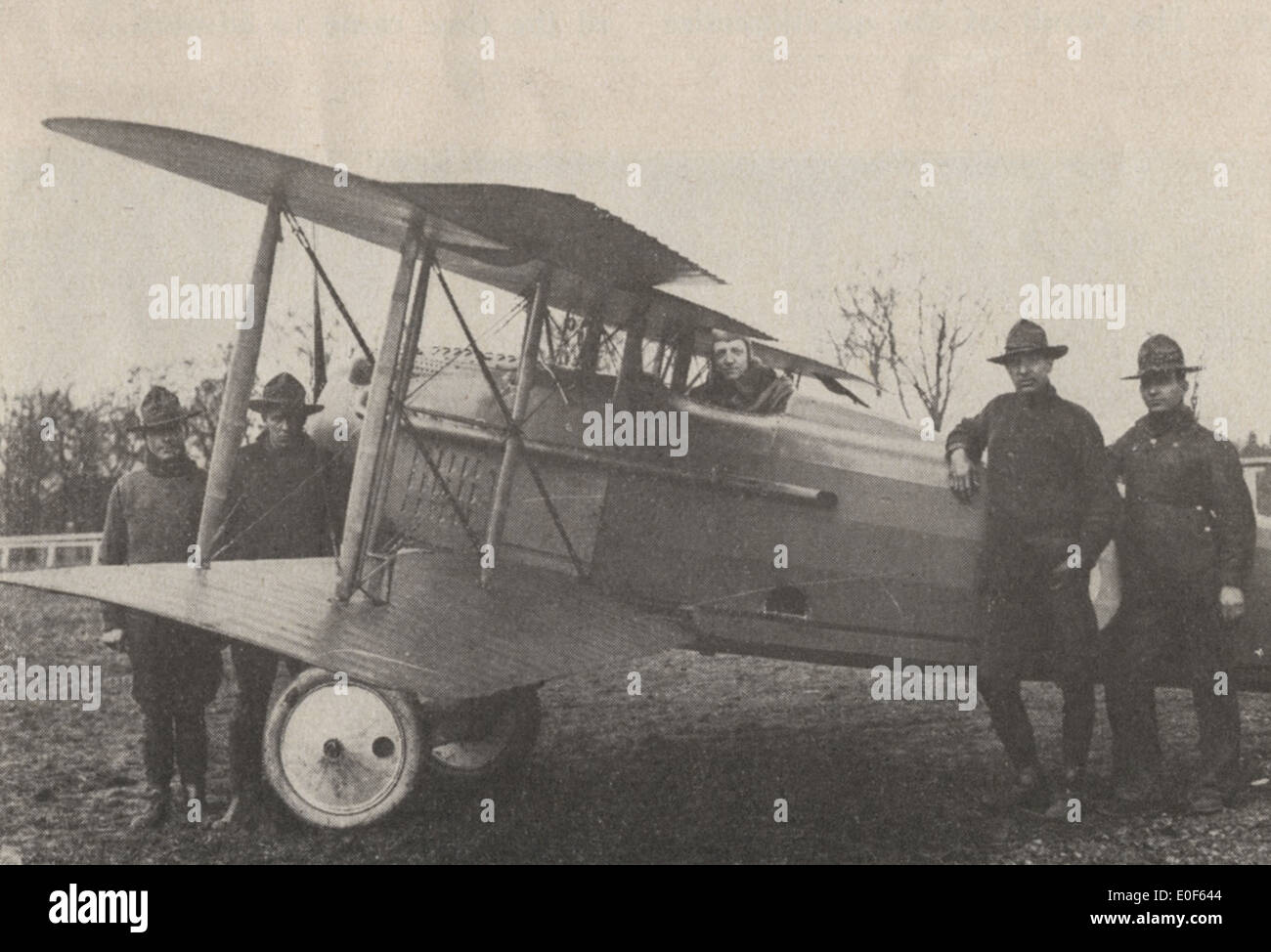 This image shows a World War I army biplane, a type of military ...