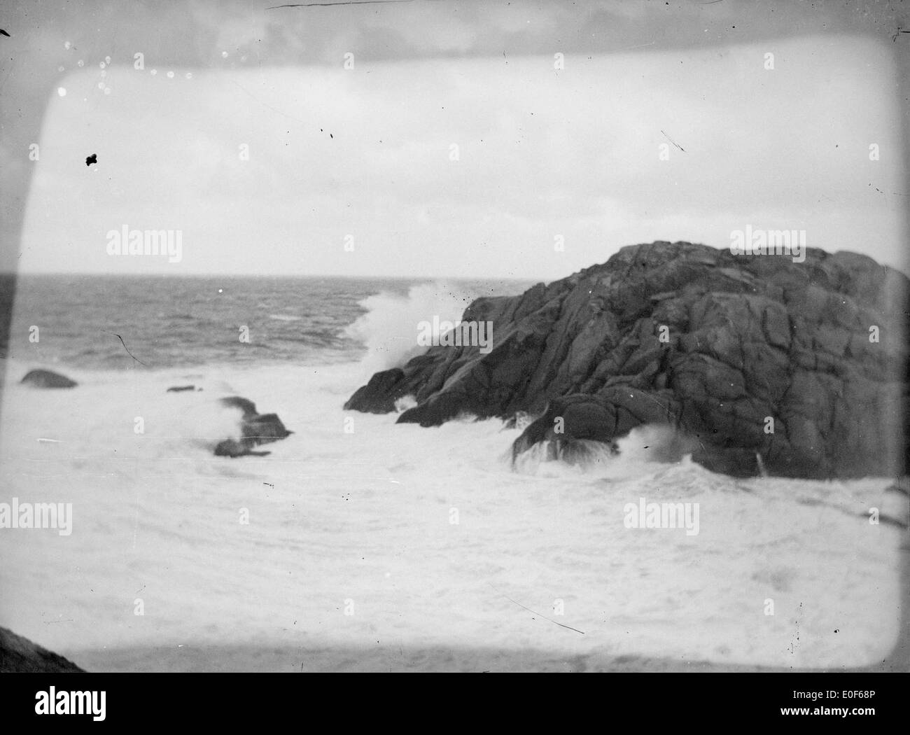 This photograph features the Kråkenes Lighthouse on the coast of Norway ...