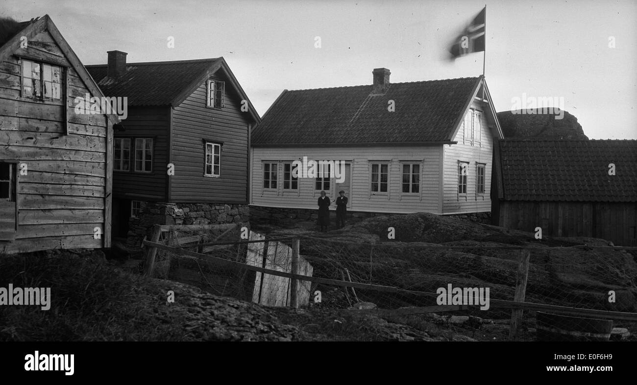 Norwegian traditional rural village Black and White Stock Photos ...