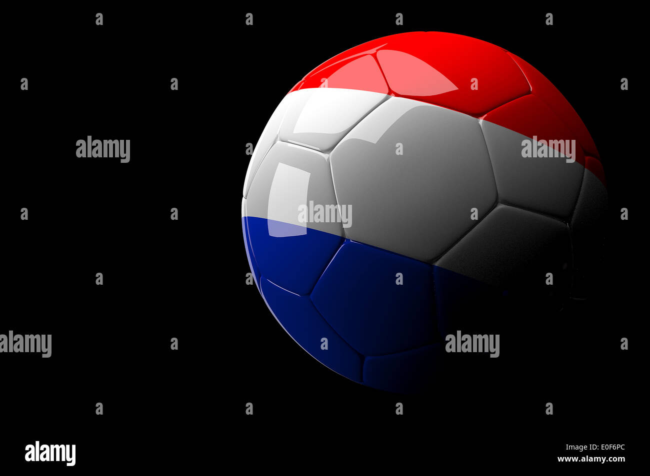 3d illustration football with flag of the netherlands soccer ball on hi ...