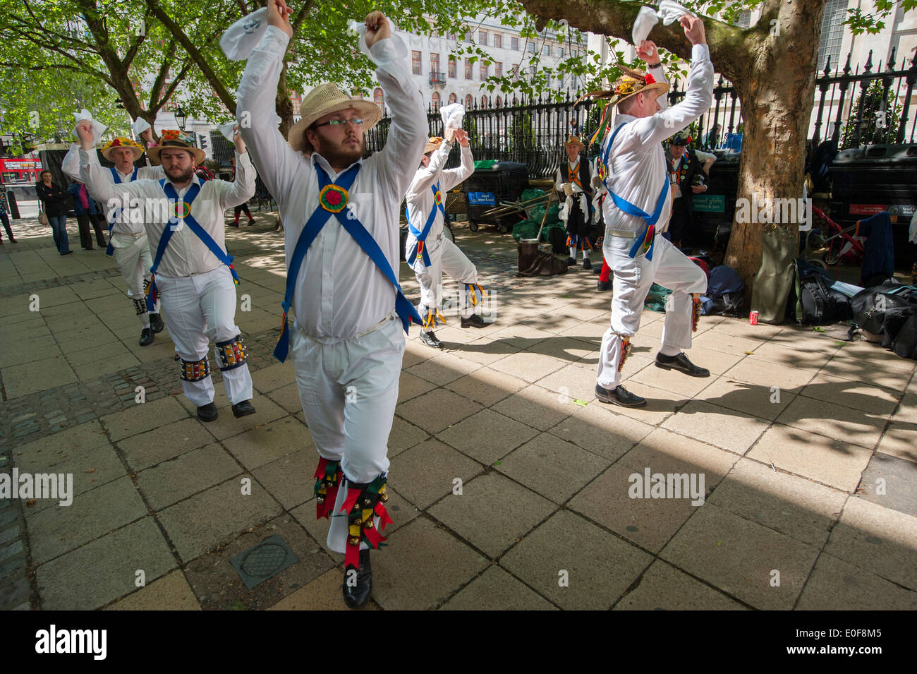 Morris Men perform a traditional handkerchief dance display during the ...