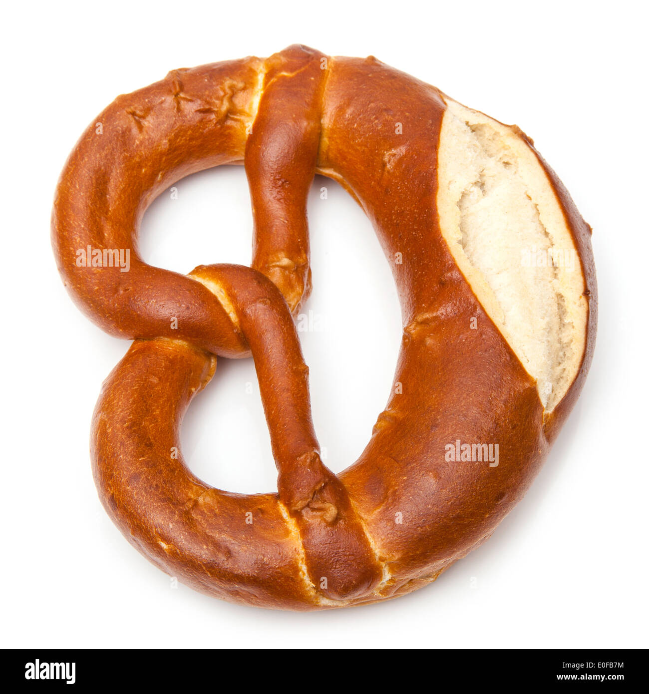 Traditional German Pretzel isolated on a white studio background Stock ...