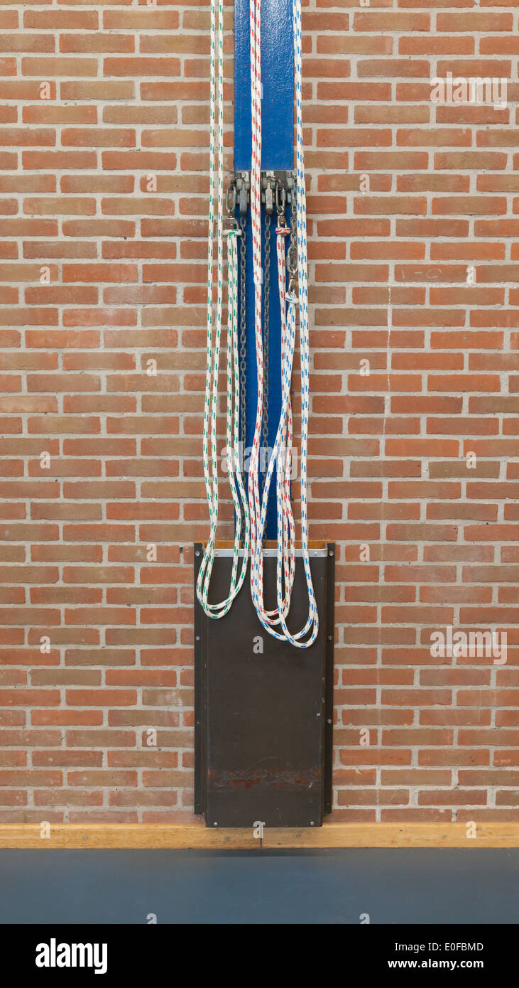 Ropes in an old school gym hi-res stock photography and images - Alamy