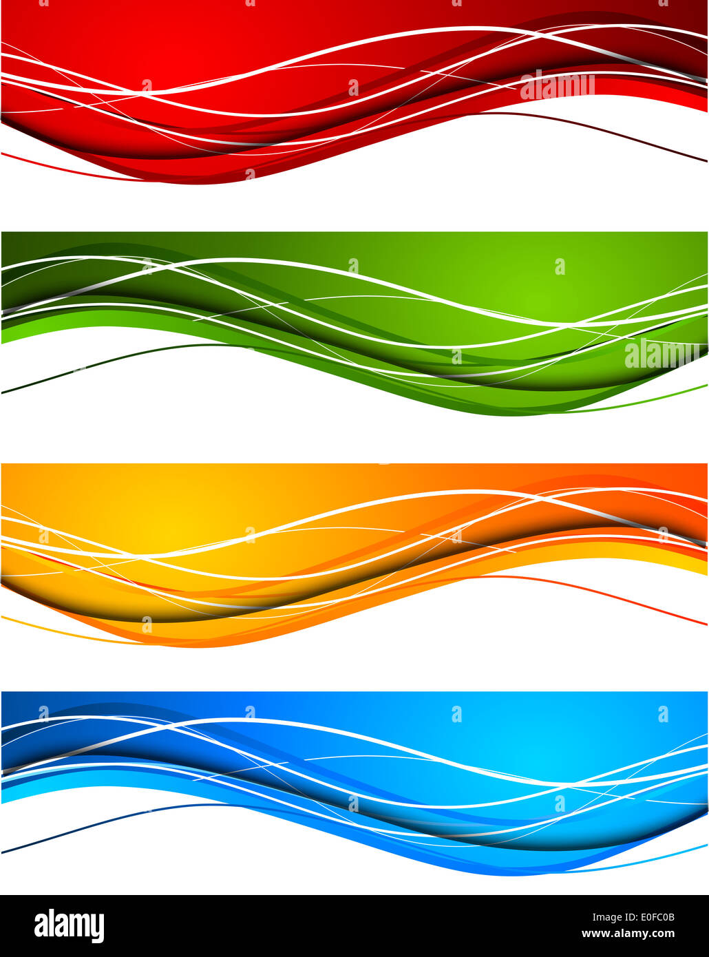 Set of wavy banners Stock Photo - Alamy