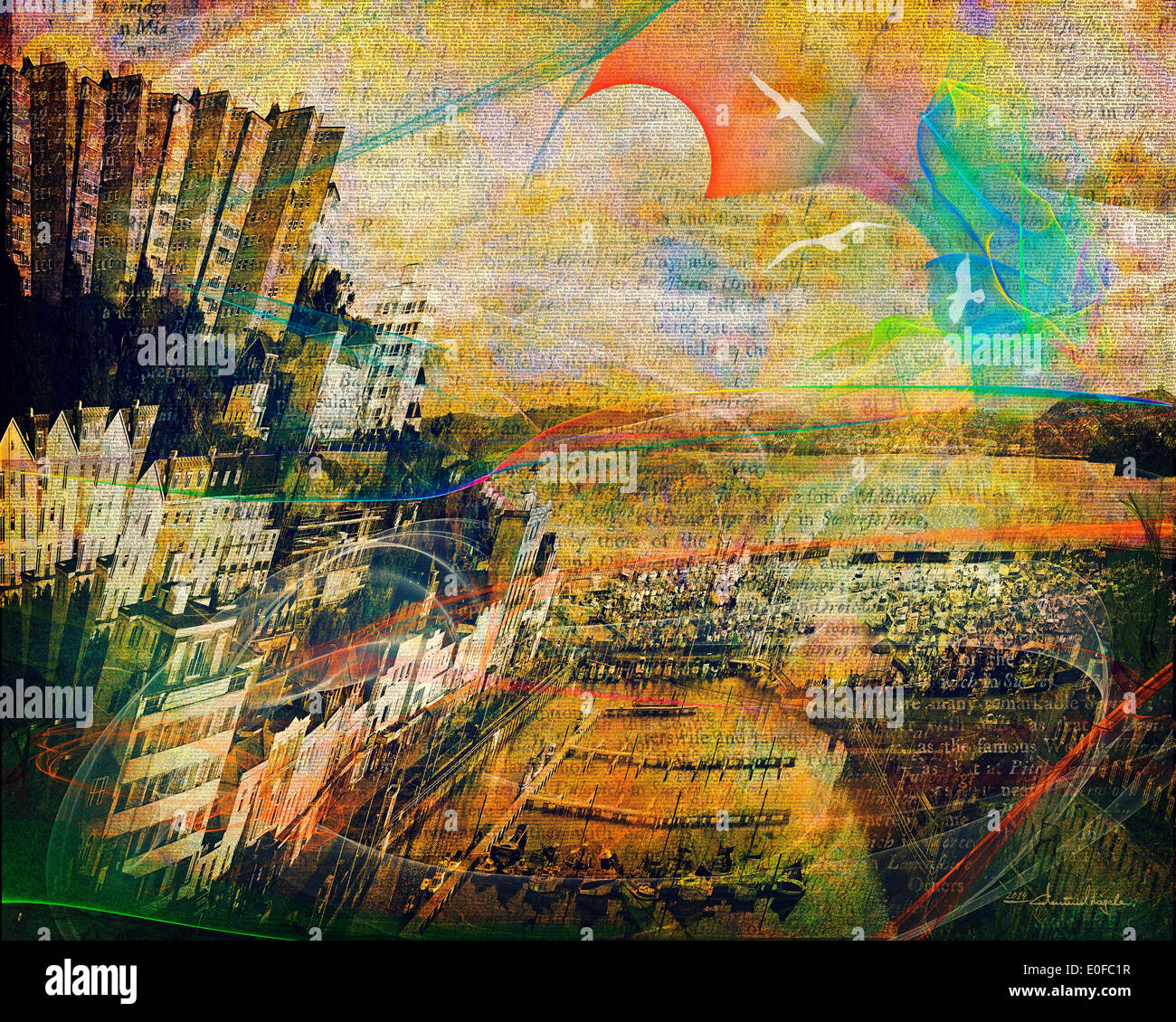 DIGITAL ART: Torquay 2014 AD Stock Photo - Alamy
