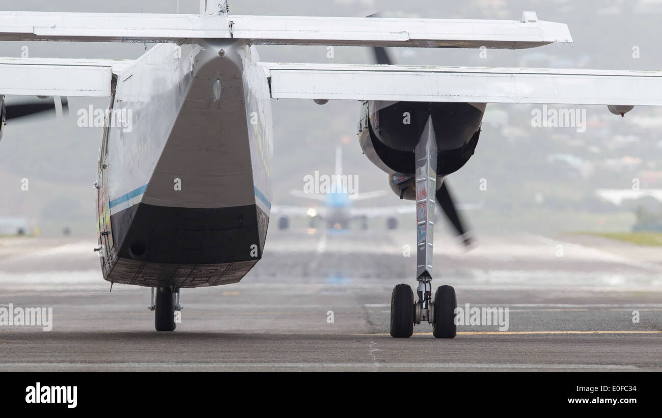 Airplane on a runway, just before taking off Stock Photo - Alamy