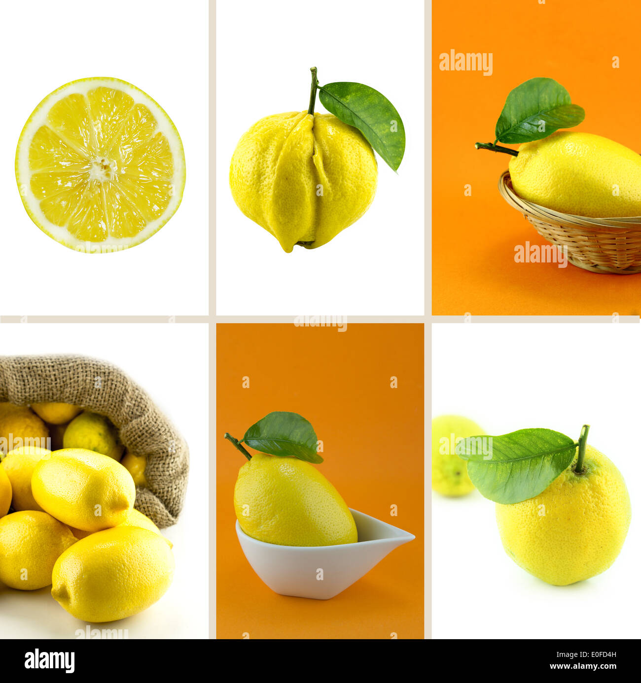 Healthy and organic food, Set of fresh Lemon Stock Photo - Alamy