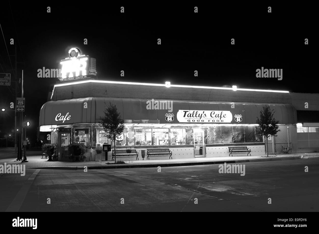 Historic 1950s american diner Black and White Stock Photos & Images - Alamy