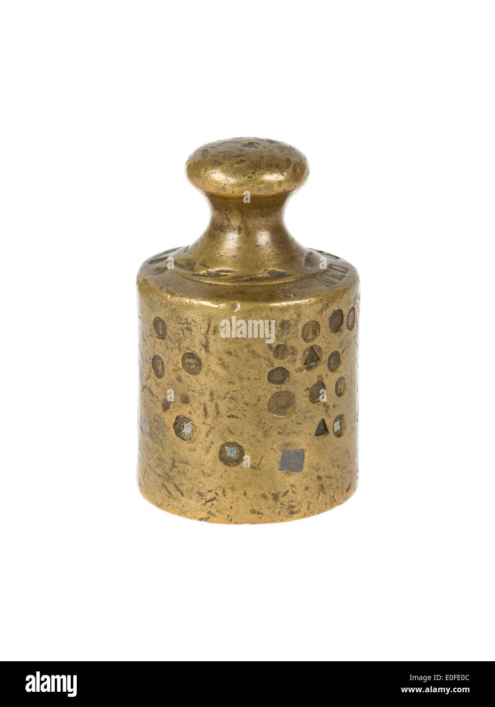 Old brass antique weights, Holland, isolated on white Stock Photo - Alamy