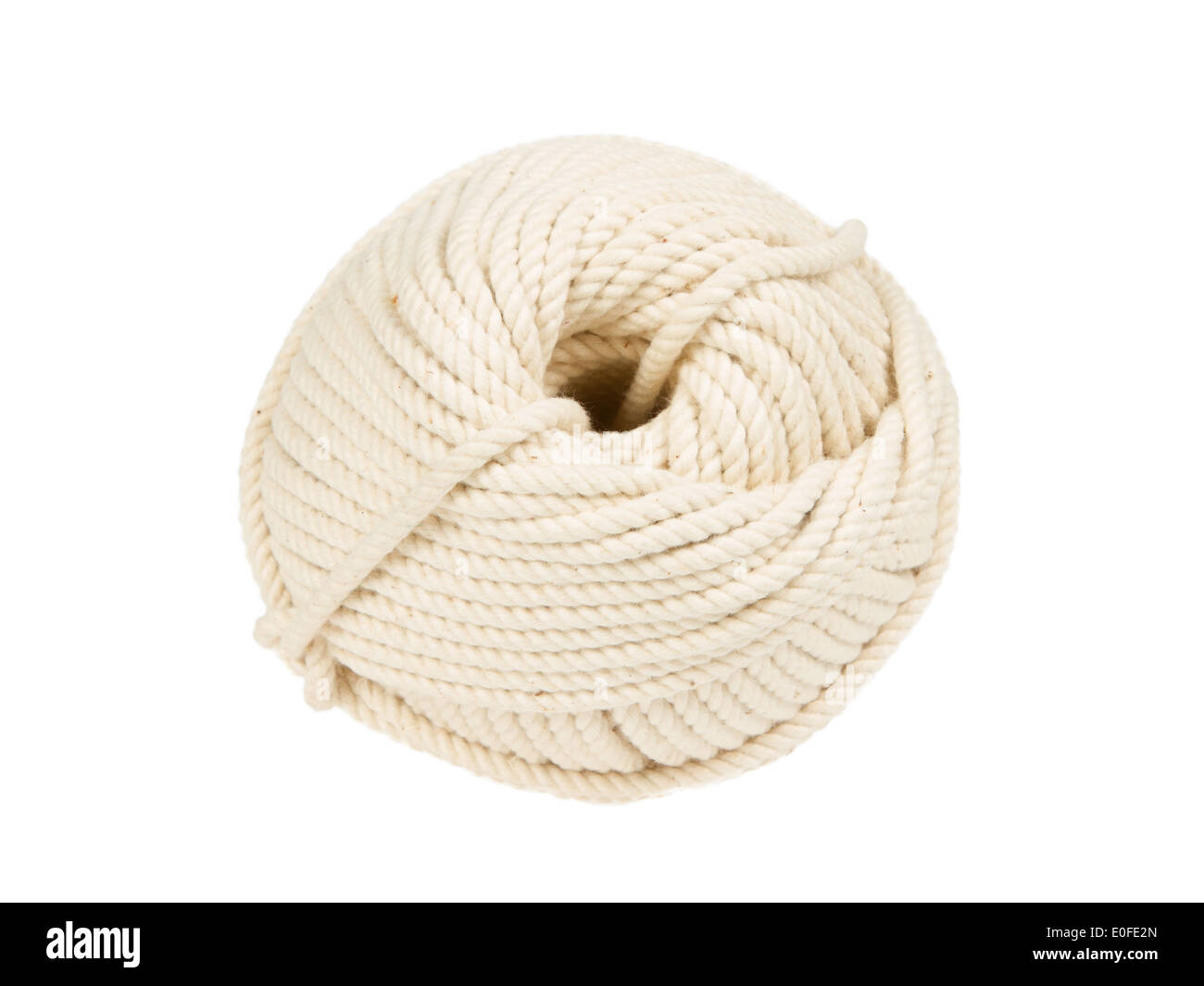 White knitting yarn isolated on a white background Stock Photo - Alamy