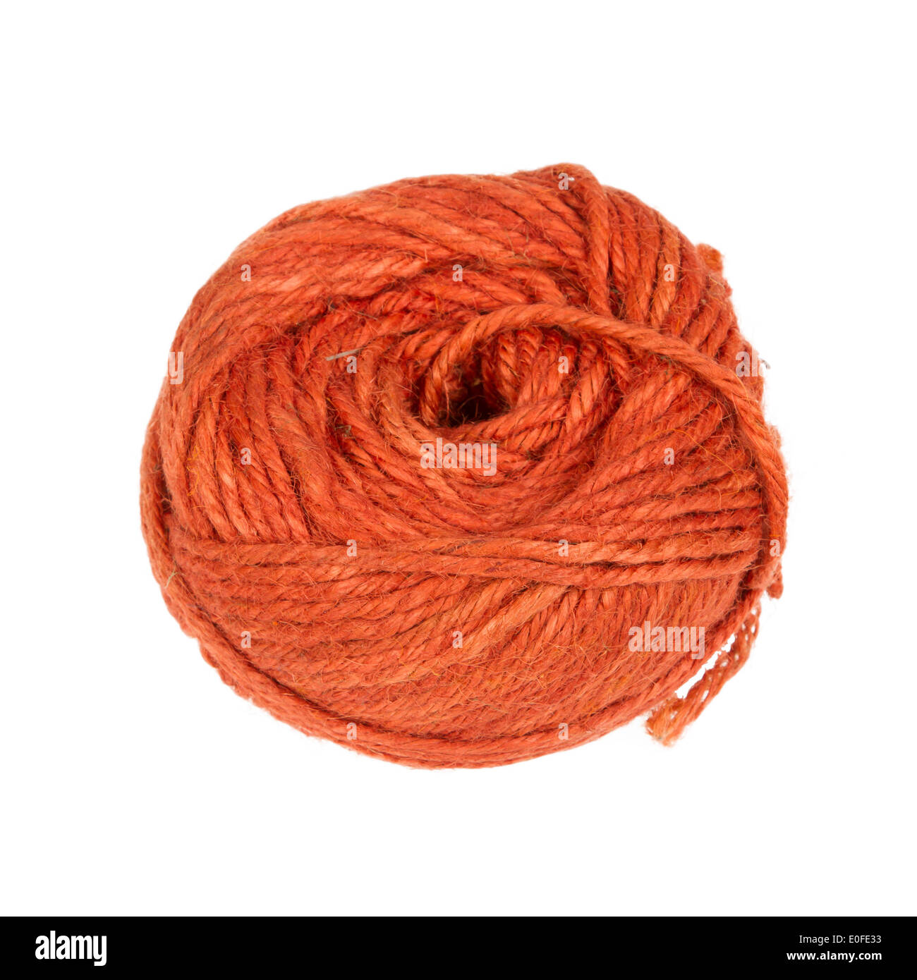 Red knitting yarn isolated on a white background Stock Photo - Alamy
