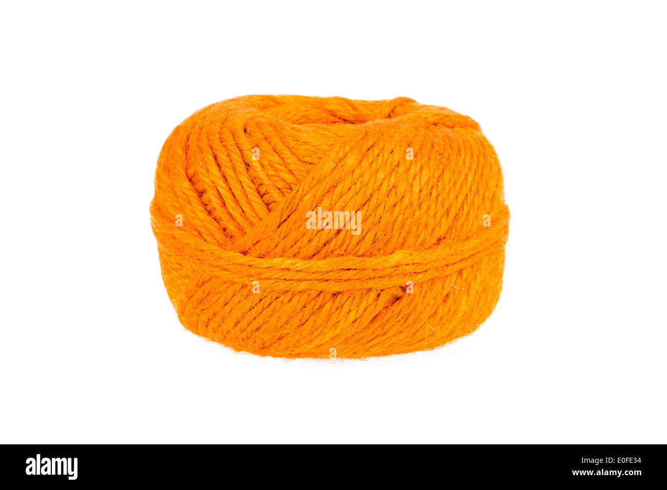 Orange knitting yarn isolated on a white background Stock Photo - Alamy