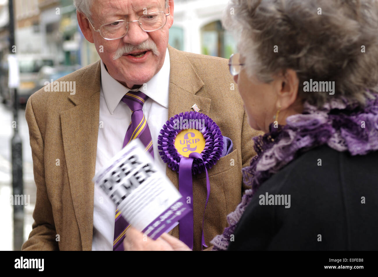 Newark-On-Trent, Nottinghamshire, UK.12th May 2014. Roger Helmer, UKIP ...