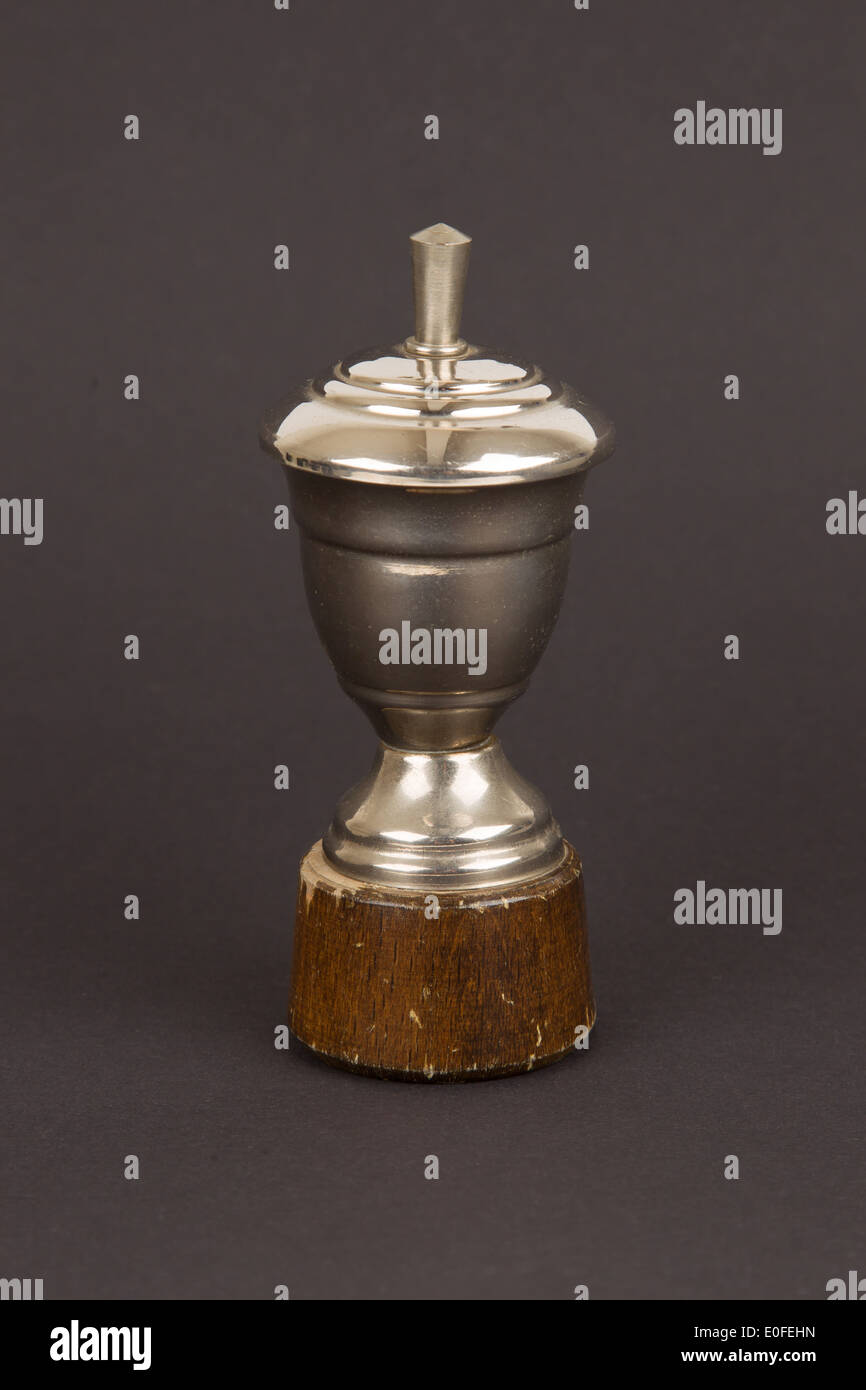 Very old trophy cup isolated on a black background Stock Photo - Alamy