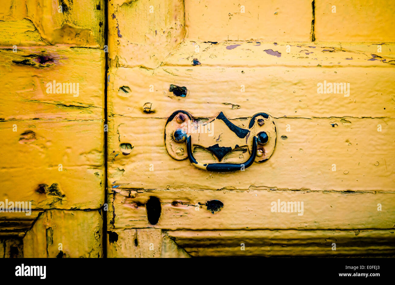 Rustic Yellow Door Stock Photo - Alamy