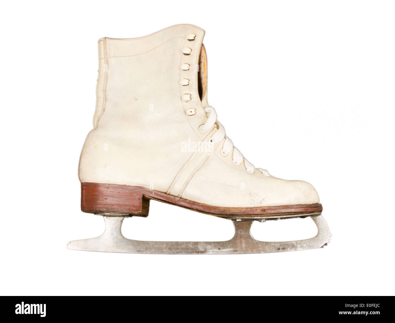 Very old figure skate, isolated on white background Stock Photo - Alamy