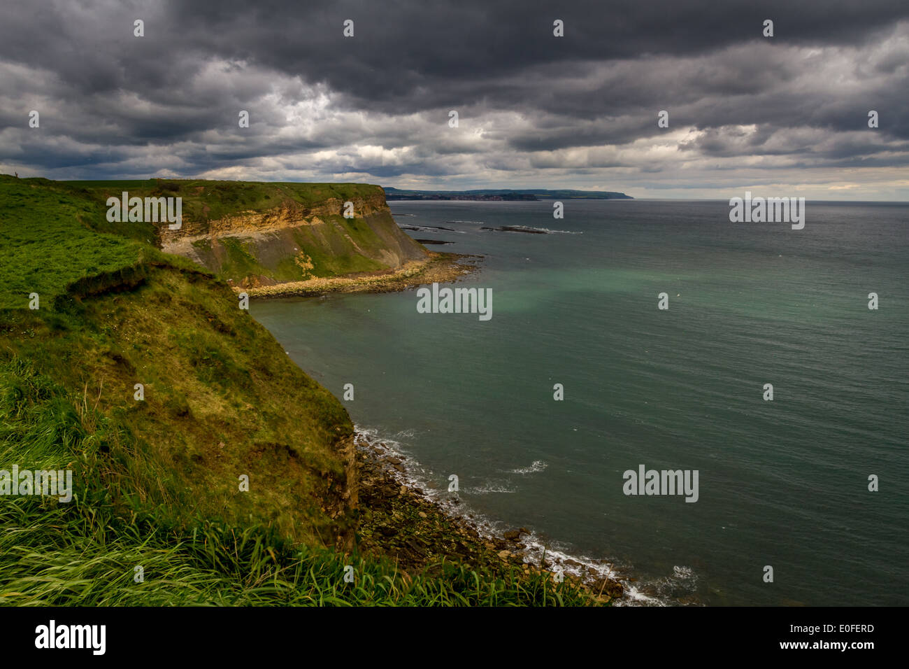 Filey to Cayton Bay cliff edge coastline, Yorkshire, UK Stock Photo - Alamy