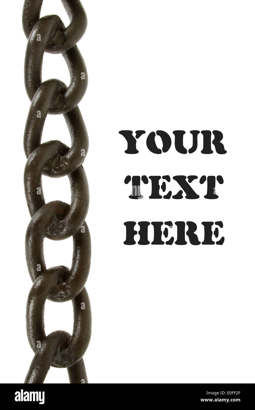 Black chain isolated against a white background Stock Photo - Alamy