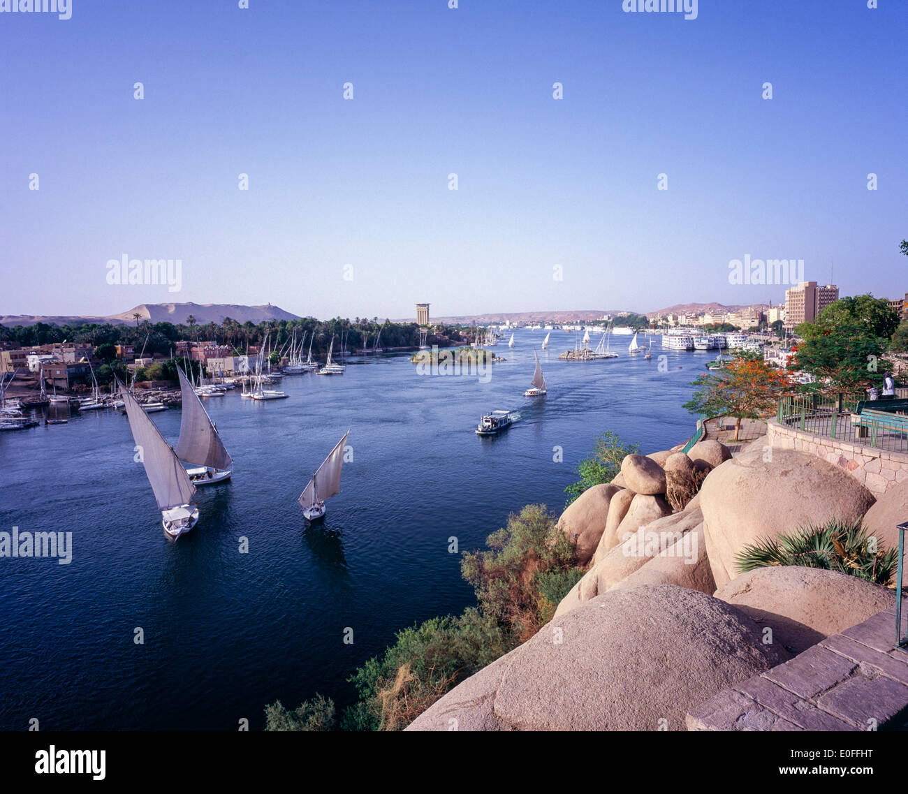 the River Nile at Aswan Egypt Stock Photo - Alamy