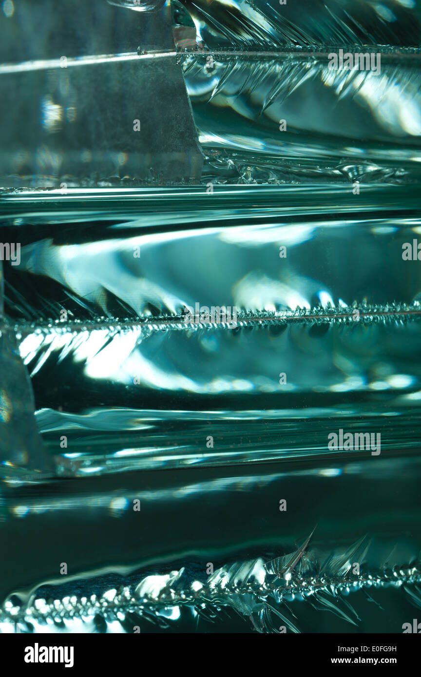 Sharp dangerous edge of plate glass internal reflection brings out ...