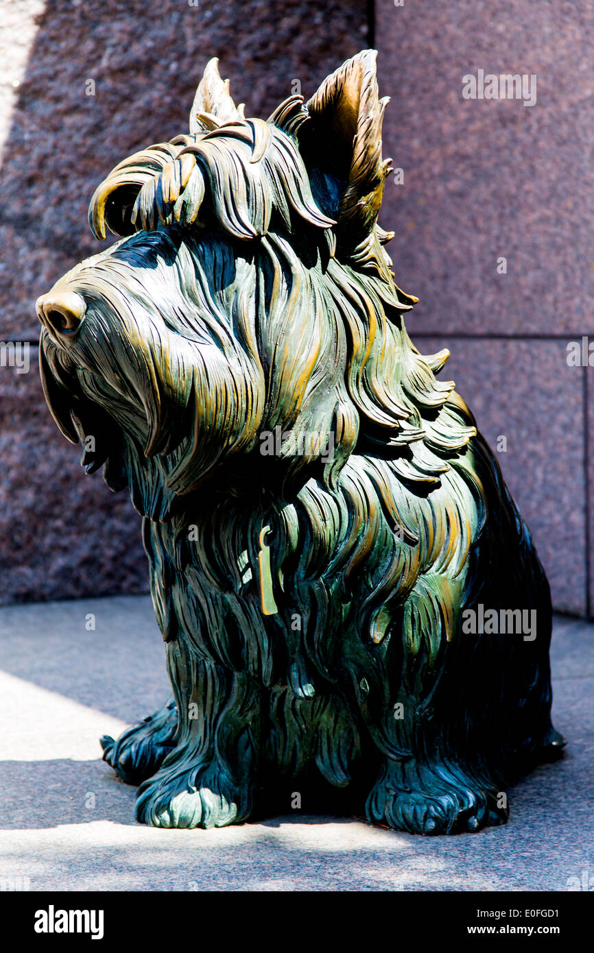 Washington DC USA Franklin Delano Roosevelt Memorial with his dog Falal ...