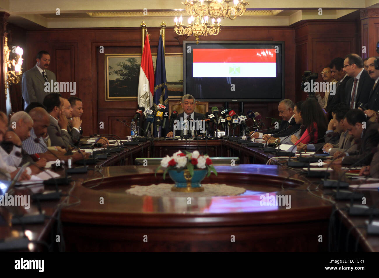 Cairo, Egypt. 12th May, 2014. Egyptian Interior Minister Mohamed ...