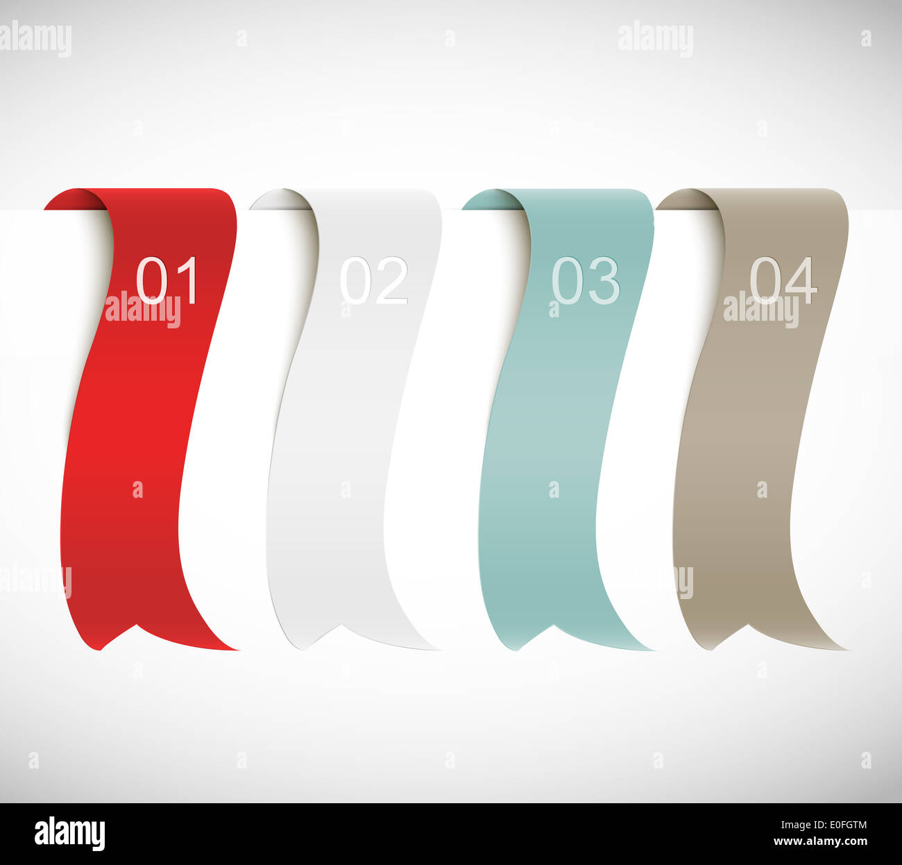 Set of numbered ribbons Stock Photo - Alamy