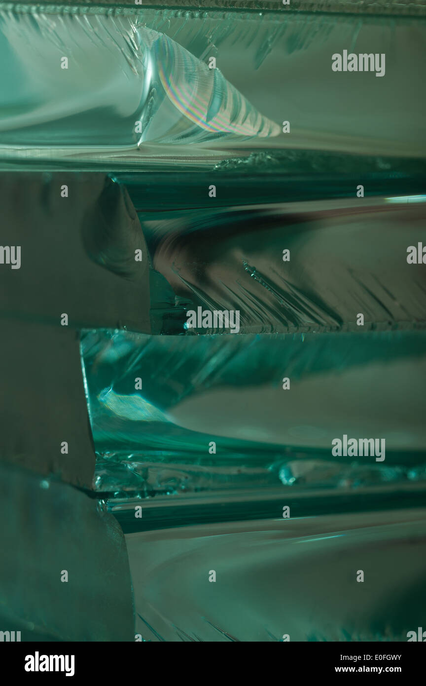 Sharp dangerous edge of plate glass internal reflection brings out ...