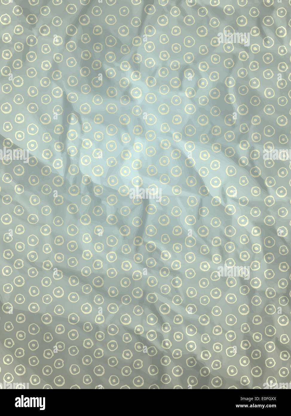 Vintage oriental blue wrapping paper with circles and dots on crumpled ...