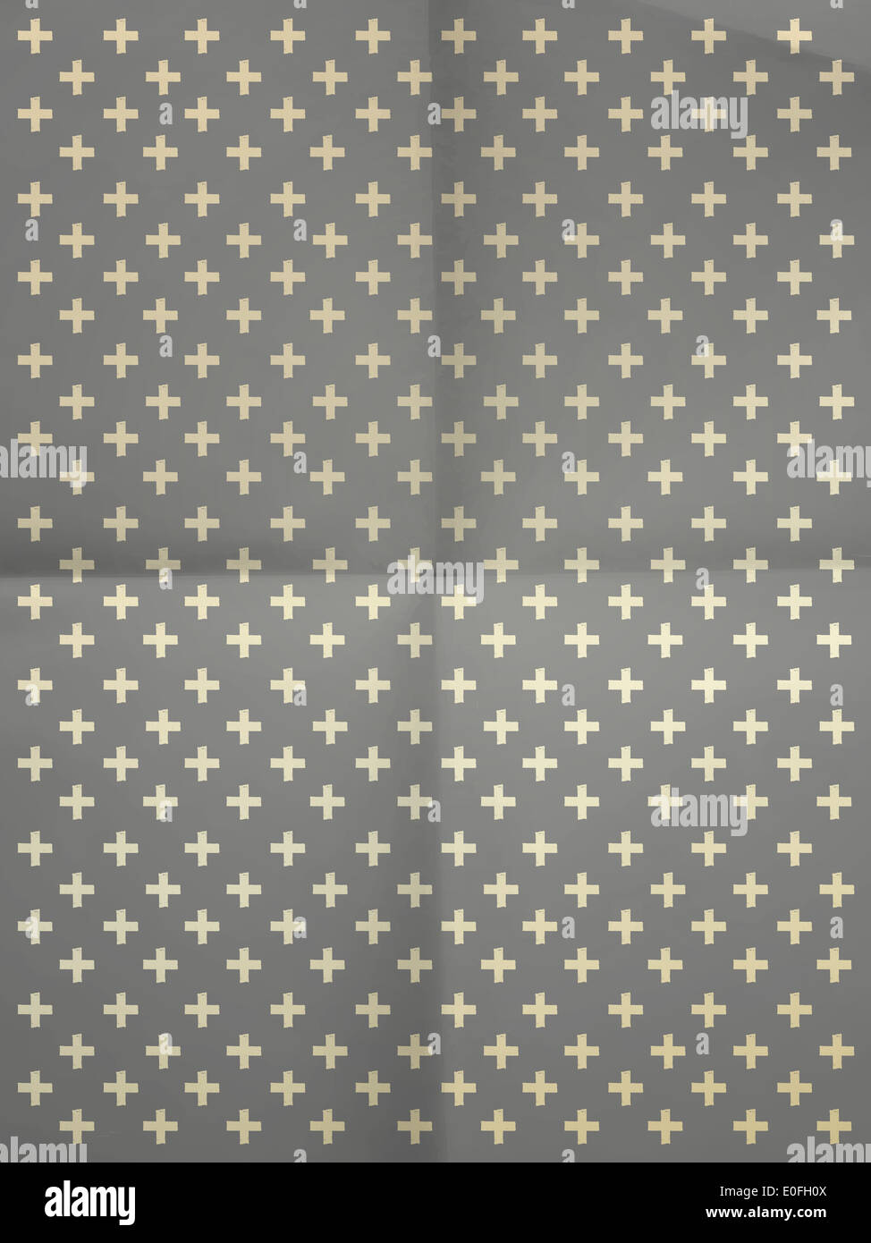 Vintage gray wrapping paper with crosses on crumpled paper texture ...