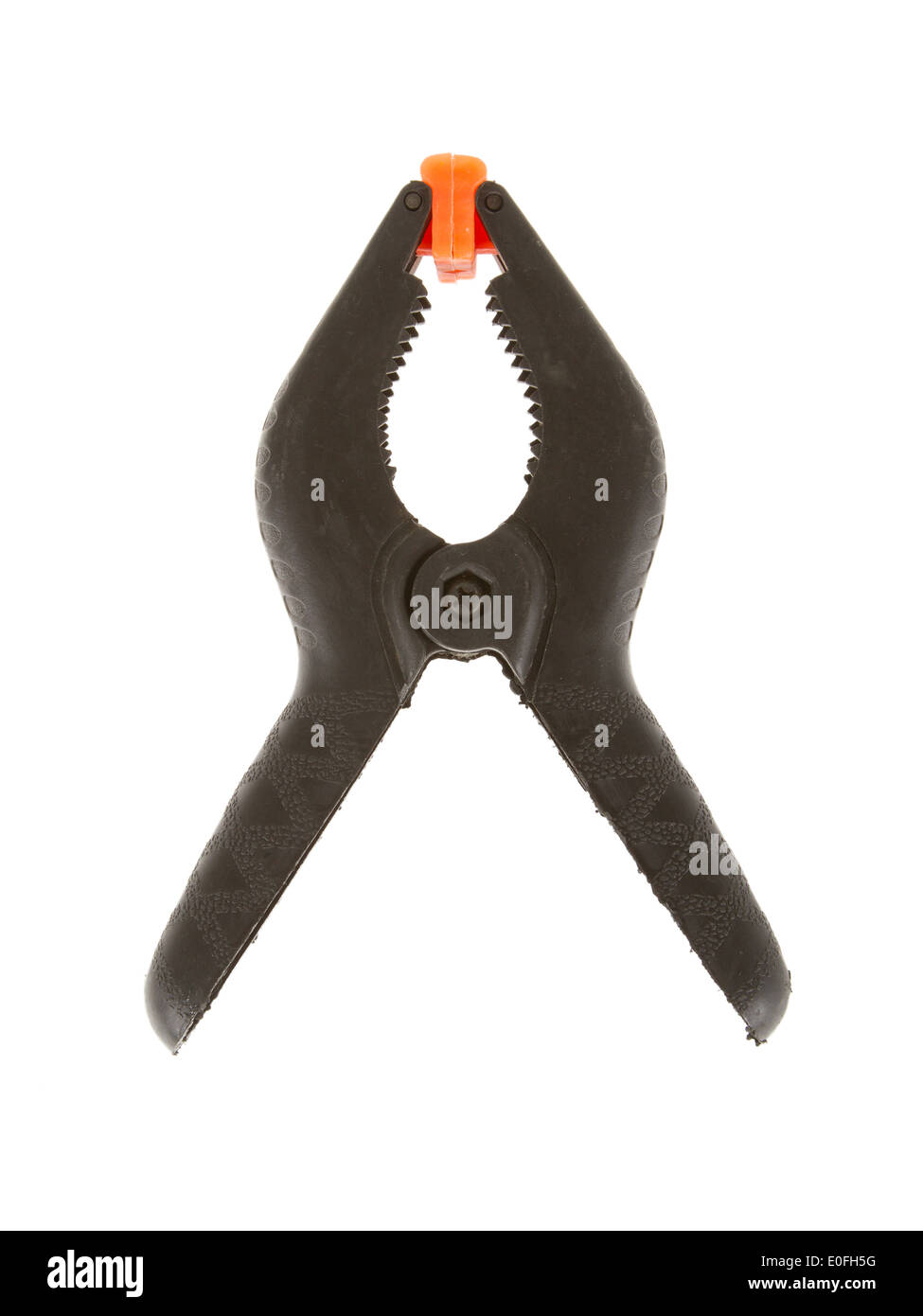 Plastic clamp isolated on a white background Stock Photo - Alamy