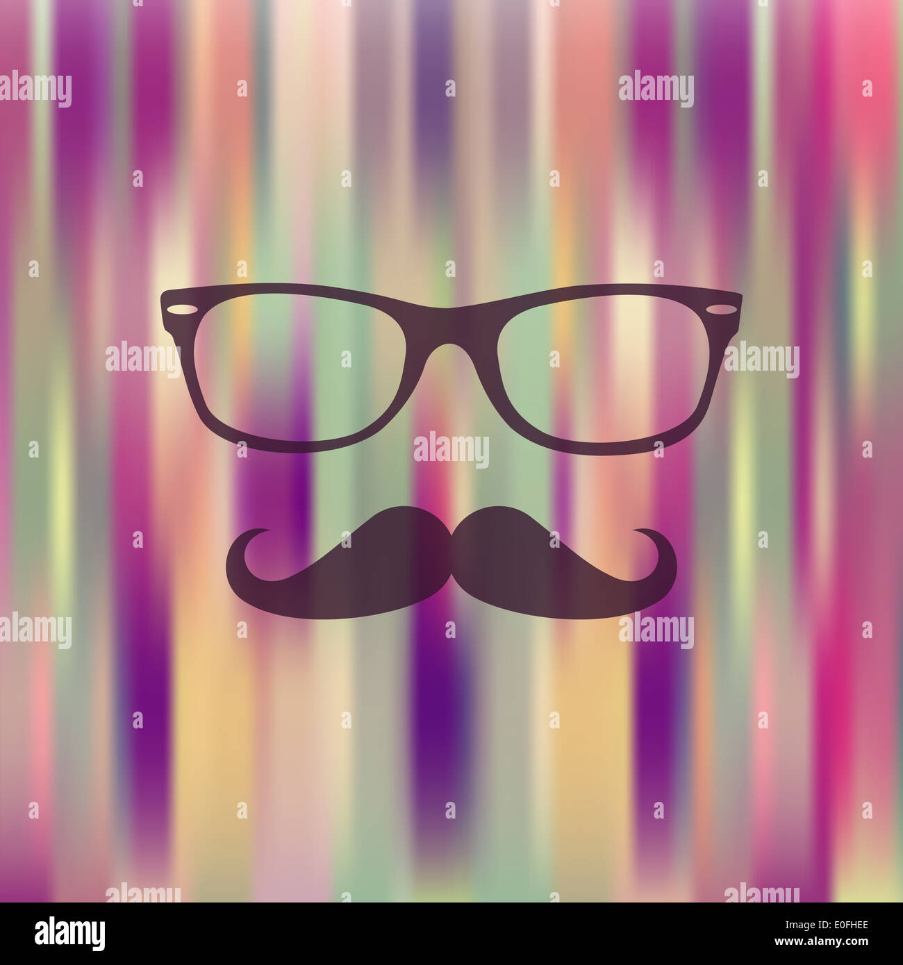 Colorful Hipster style card with blurred effect background. Retro label ...