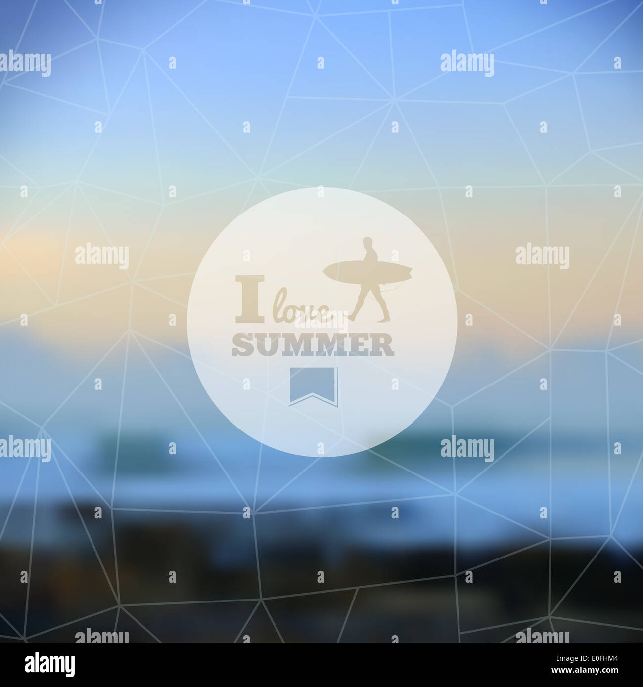 Retro hipster Summer design with blurry effect background. EPS10 vector ...