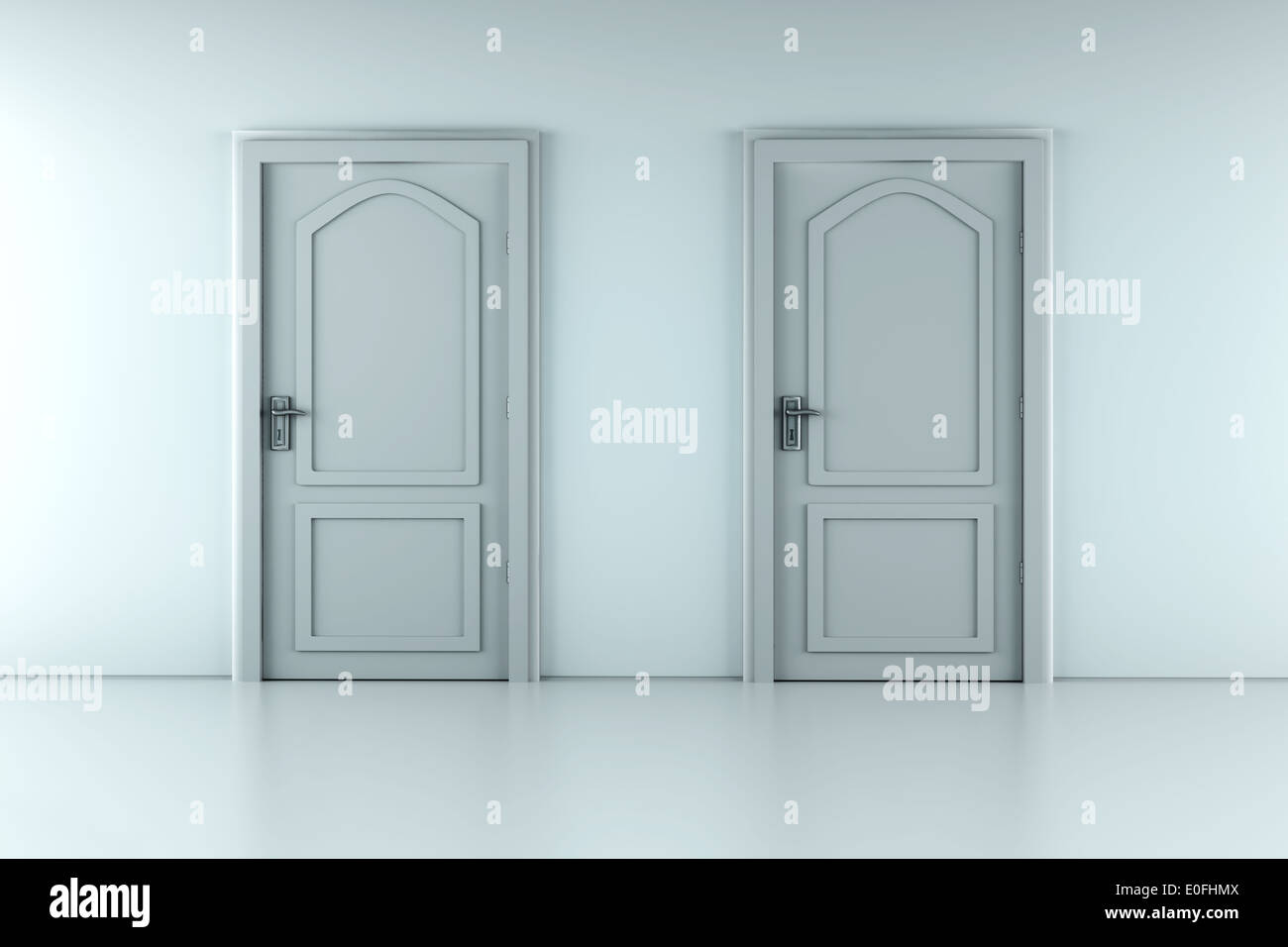 Two doors in an empty room Stock Photo - Alamy
